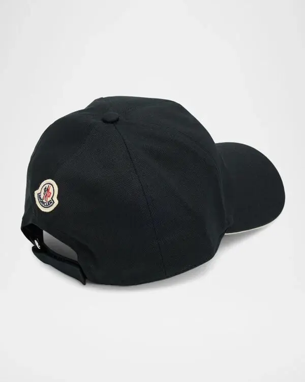Moncler Apos;s Five-panel Cotton Embroidered Logo Baseball Cap - Black