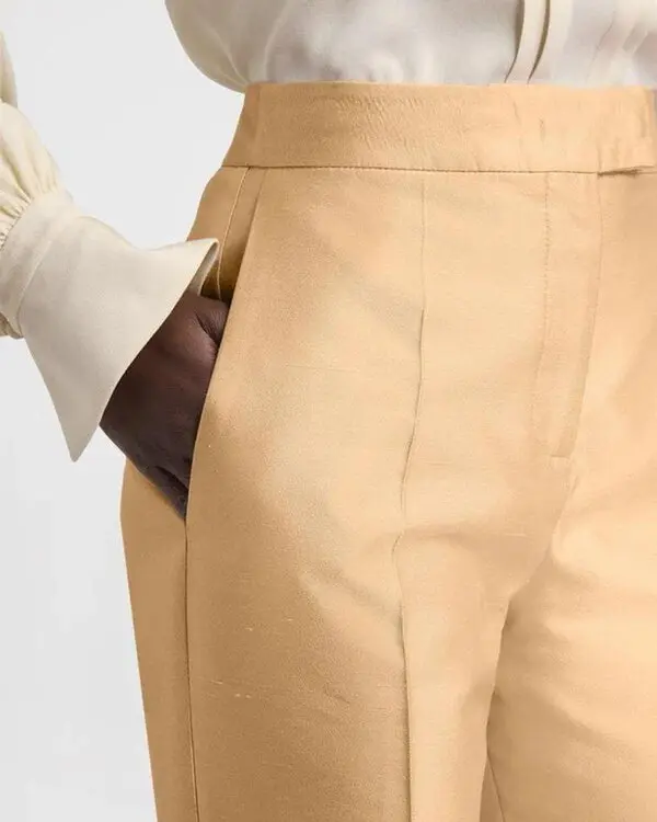 Valentino Garavani Shantung Silk Straight-leg Pants