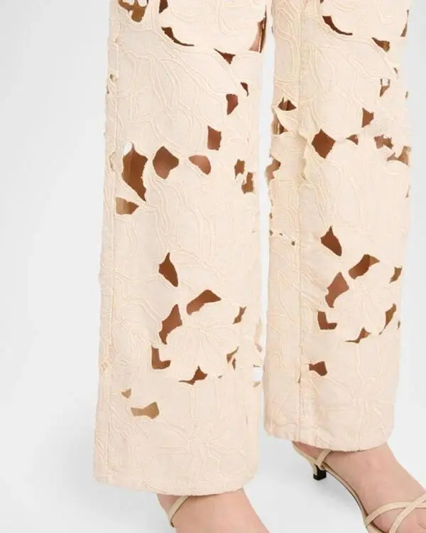 Simkhai Betty Embroidered Straight-leg Jeans