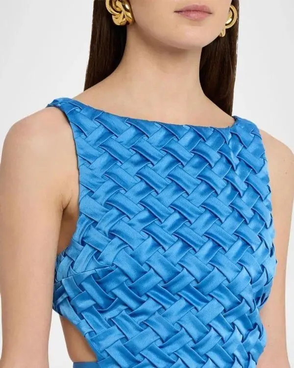 ET OCHS Magdalen Smocked Cutout Column Gown