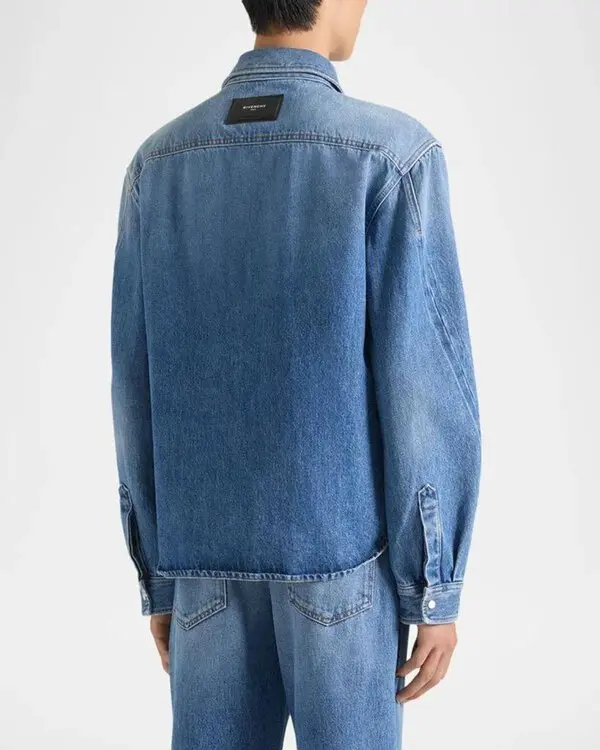 Givenchy Apos;s Couture Seam Denim Snap-front Shirt