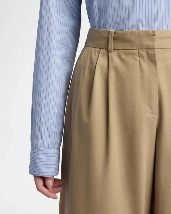 THE ROW Lior Cotton & Cashmere Wide-leg Pants - Sand