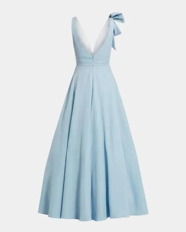 Mac Duggal Petite Sleeveless Shoulder-bow Ball Gown