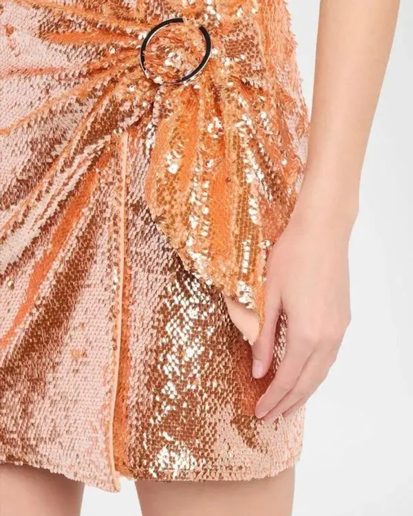 TOCCIN Dawson Sequined Sarong Mini Skirt - Spritz