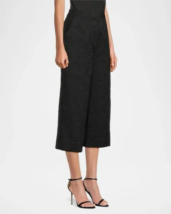 Natori Jacquard Wide-leg Crop Pants