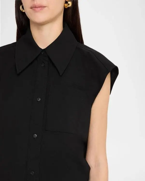 Co Cap-sleeve Banana Cut Shirtdress