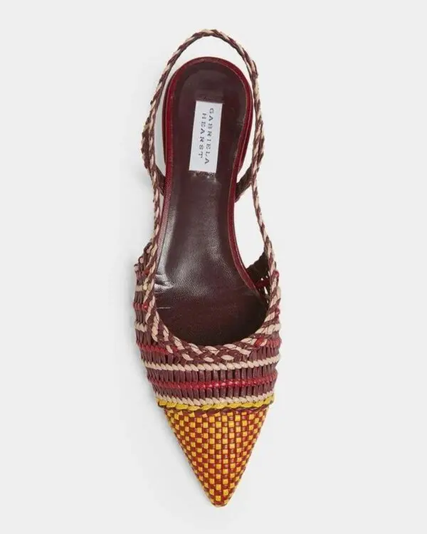 Gabriela Hearst Perro Woven Leather Slingback Pumps - Bordeaux/f