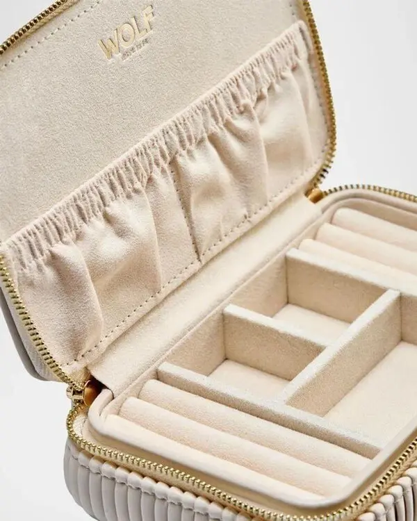 Wolf Bella Jewelry Zip Case - Bone