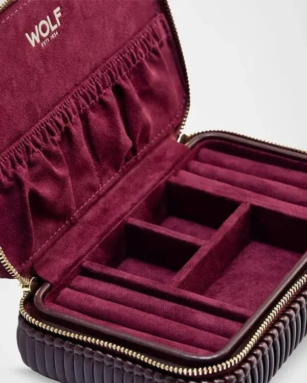 Wolf Bella Jewelry Zip Case - Bordeaux