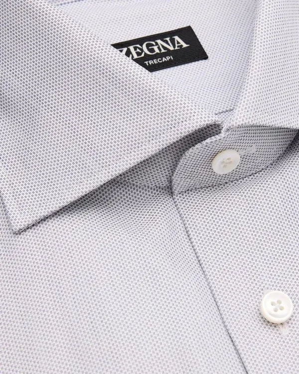 Zegna Apos;s Micro-dot Cotton Dress Shirt