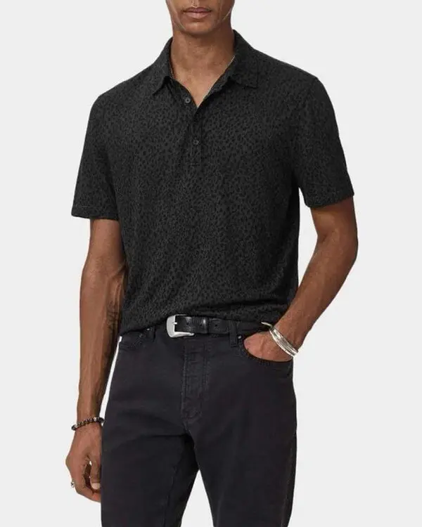 John Varvatos Apos;s Marcel Cheetah Jacquard Polo Shirt