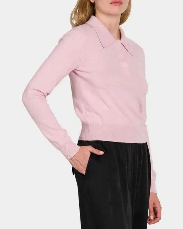 JIL SANDER Long-sleeve Wool Polo Sweater