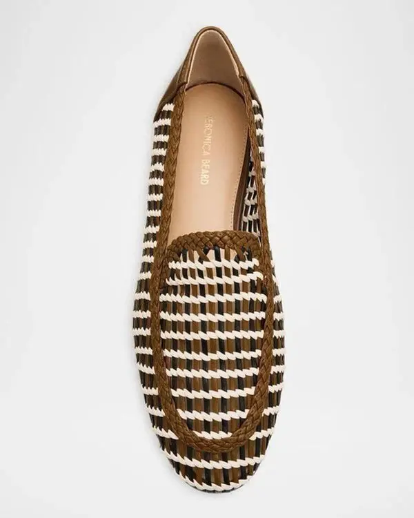 Veronica Beard Prilla Woven Leather Loafers