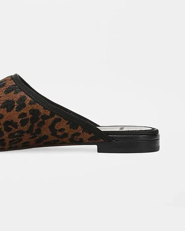 Vince Dakota Leopard Calf Hair Mules