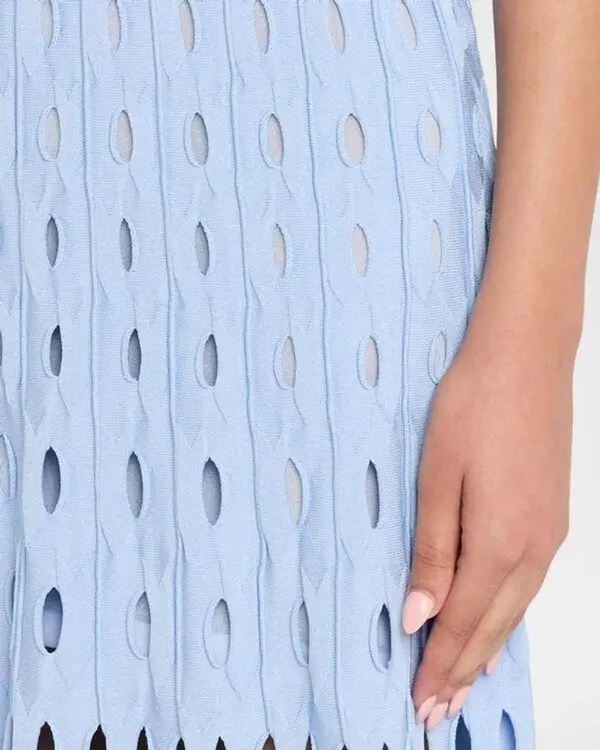 Simkhai Christina Knit Twist-front Midi Dress - Tidepool