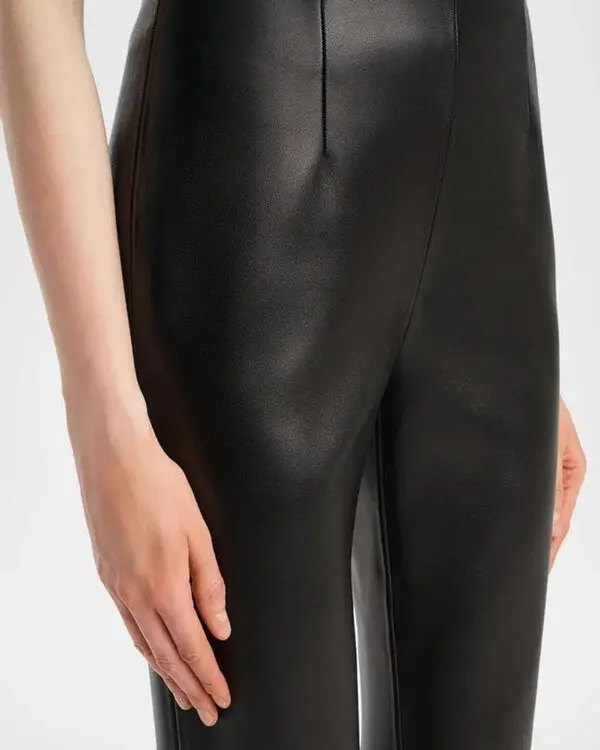 Khaite Ryden Leather High-rise Slim-leg Pants