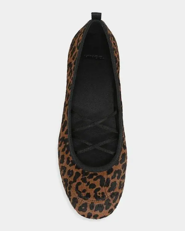 Vince Coralie Leopard-print Calf Hair Ballet Flats
