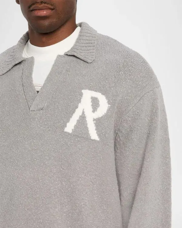REPRESENT Apos;s Knitted Boucle Polo Sweater