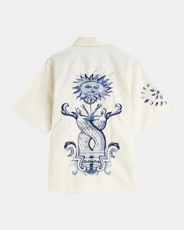 Scotch & Soda X Royal Delft & Apos;s Relaxed Short-sleeve Shirt