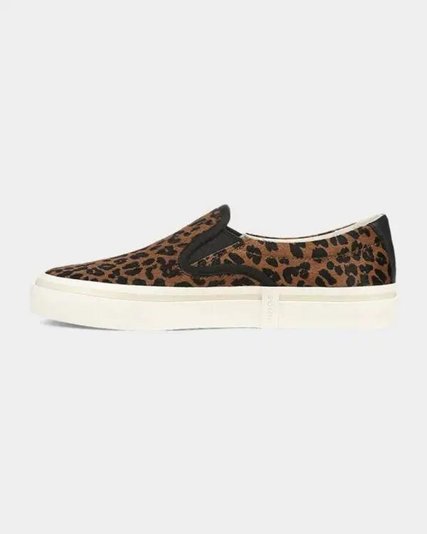Vince Blair Leopard Calf Hair Slip-on Sneakers - Brown Mult