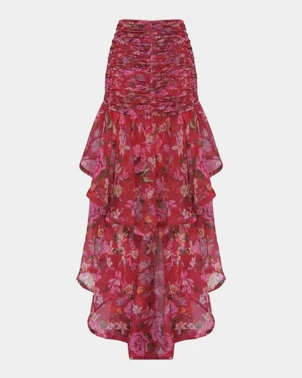 PatBO Peony Floral High-low Midi Skirt