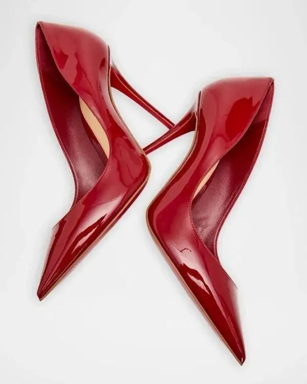 CHRISTIAN LOUBOUTIN 100m La Pigalle Patent Leather Pumps - Empire/lin