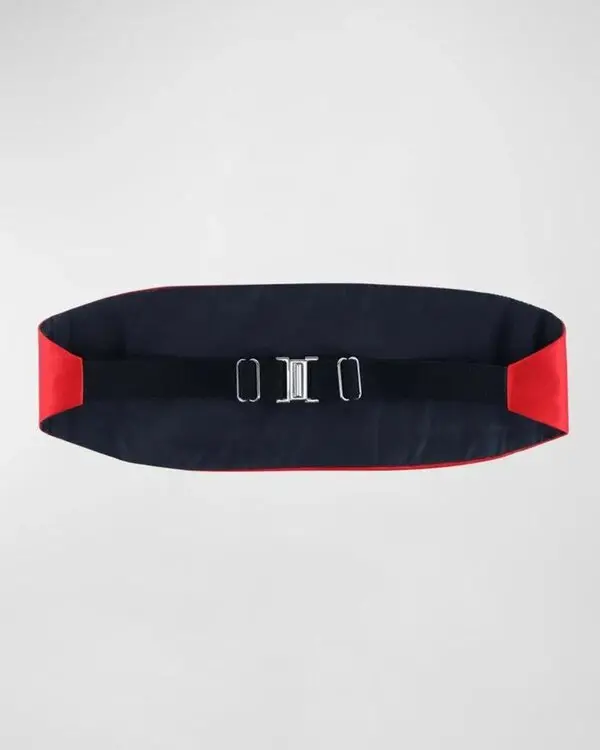 Trafalgar Apos;s Sutton Pleated Satin Cummerbund - Red