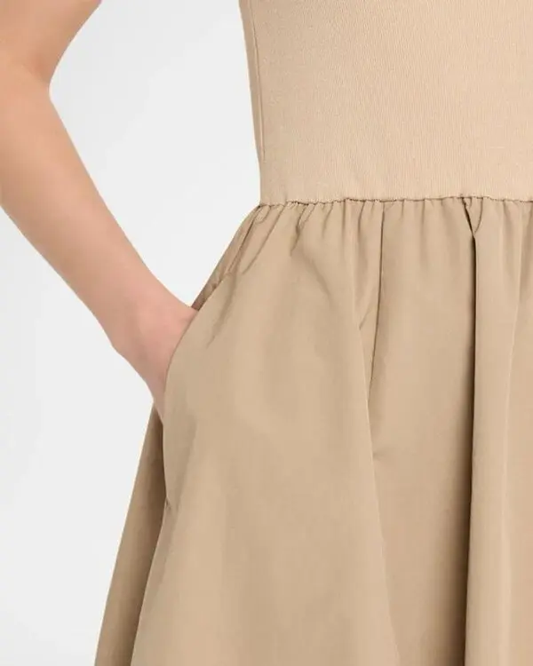 Max Mara Sleeveless Mixed Media Midi Dress