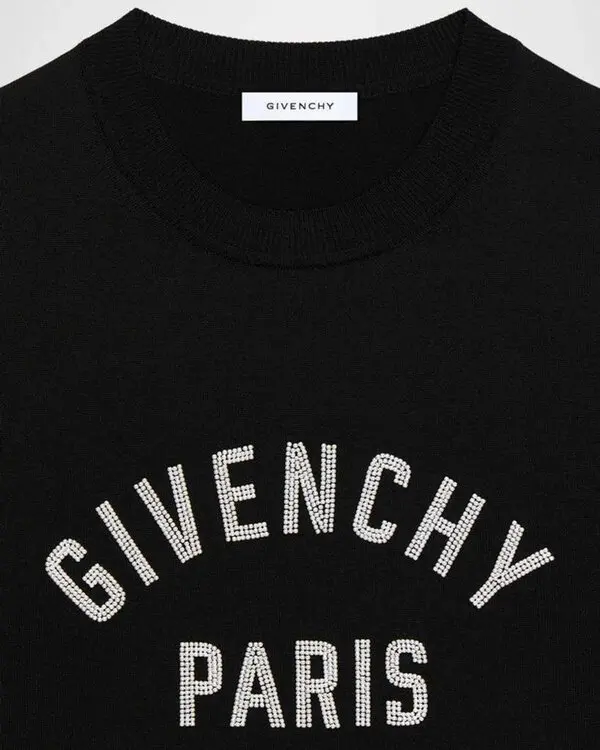 Givenchy Apos;s Embroidered Logo Cotton Crewneck Sweater