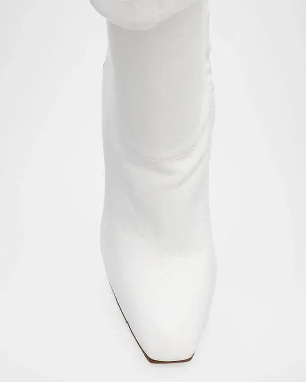Alexander McQueen 105mm Horn Leather Knee-high Boots - Ivory