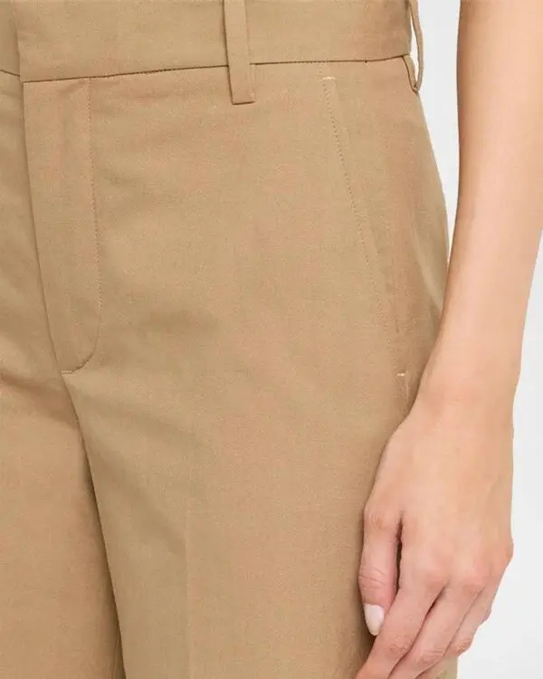 FRAME The Cuffed Slim Palazzo Trousers - Khaki