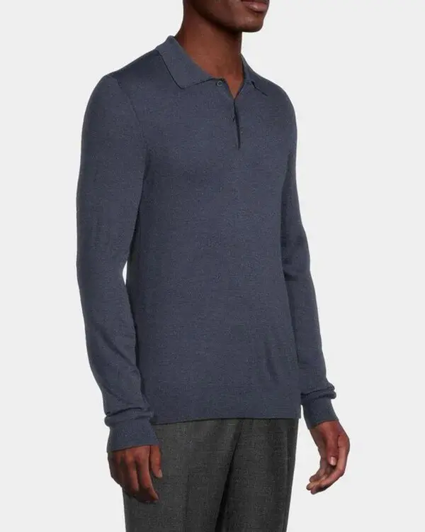 Isaia Apos;s Wool Polo Sweater - Light Grey