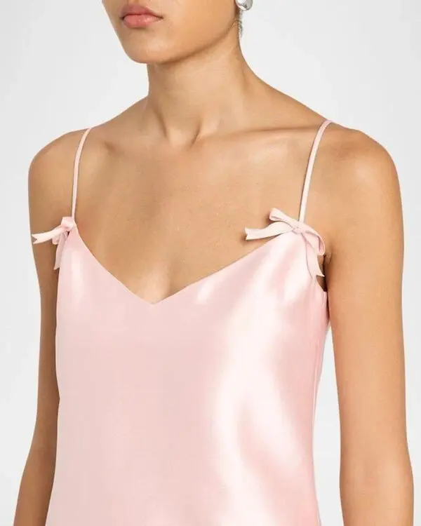 SELF-PORTRAIT Taffeta Feathered A-line Mini Dress - Pink