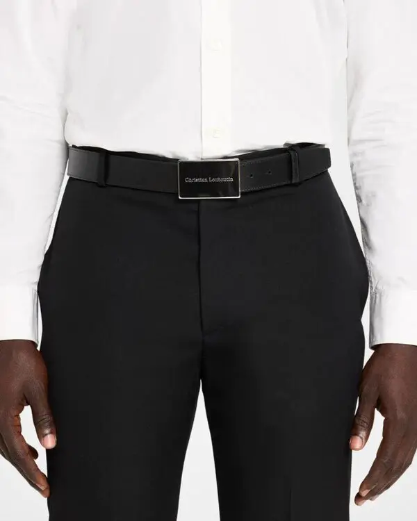 CHRISTIAN LOUBOUTIN Apos;s Canopy Logo Plate Leather Belt