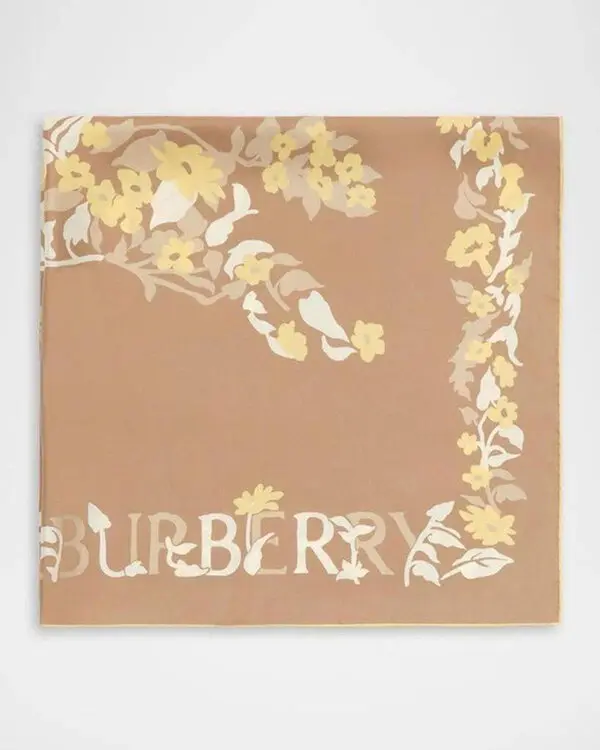 Burberry Floral Ekd Silk Scarf