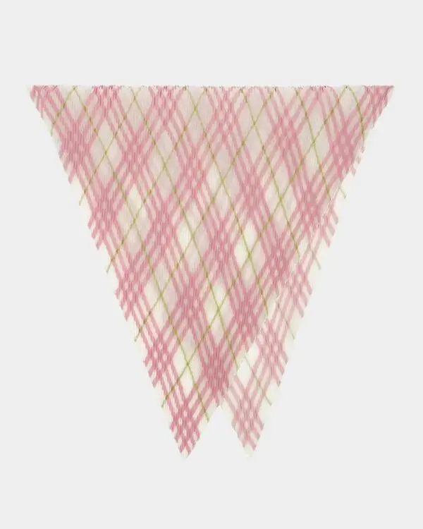 Burberry Sheer Silk Chiffon Check Scarf - Carnation