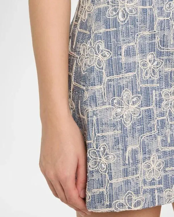 Ramy Brook Theodore Floral Embroidered Mini Skirt - Light Cham