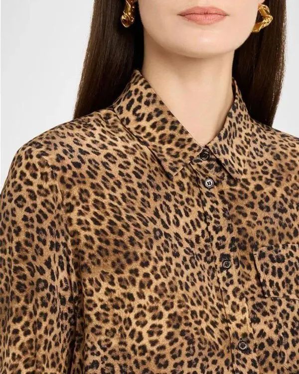 Max Mara Leopard-print Silk Shirt