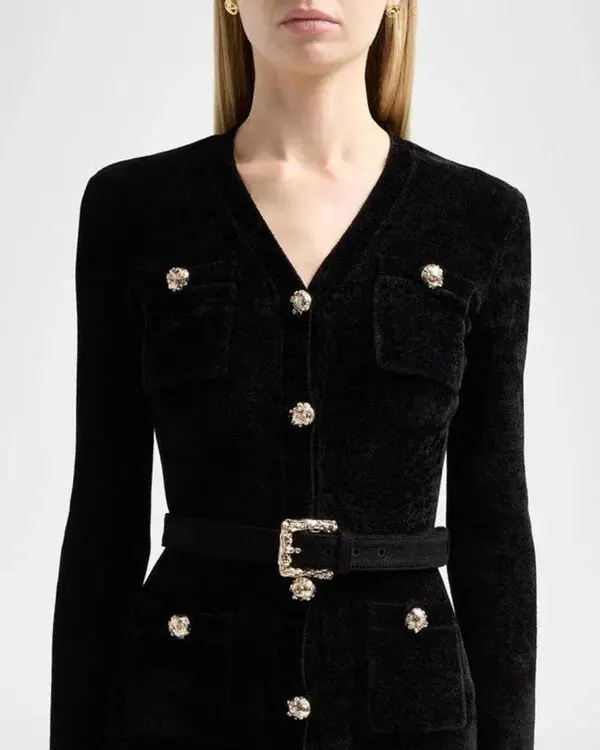 SELF-PORTRAIT Chenille Knit Midi Dress