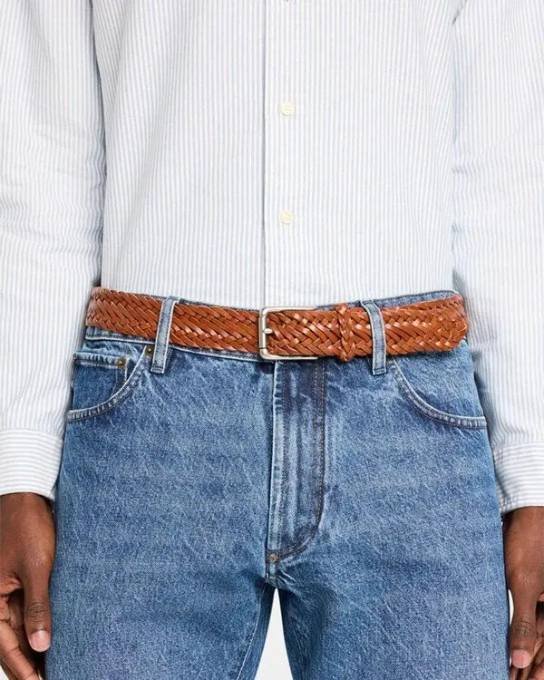Ralph Lauren Purple Label Apos;s Braided Vachetta Leather Belt