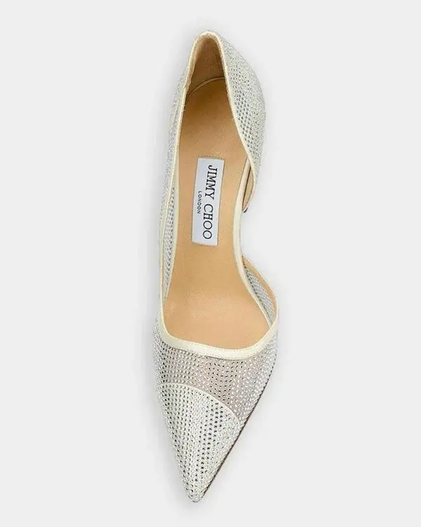 JIMMY CHOO Brigitte 100mm Mesh Crystal Pumps
