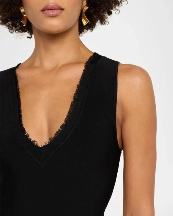 Adam Lippes Ria Plunging Knit Tank Top