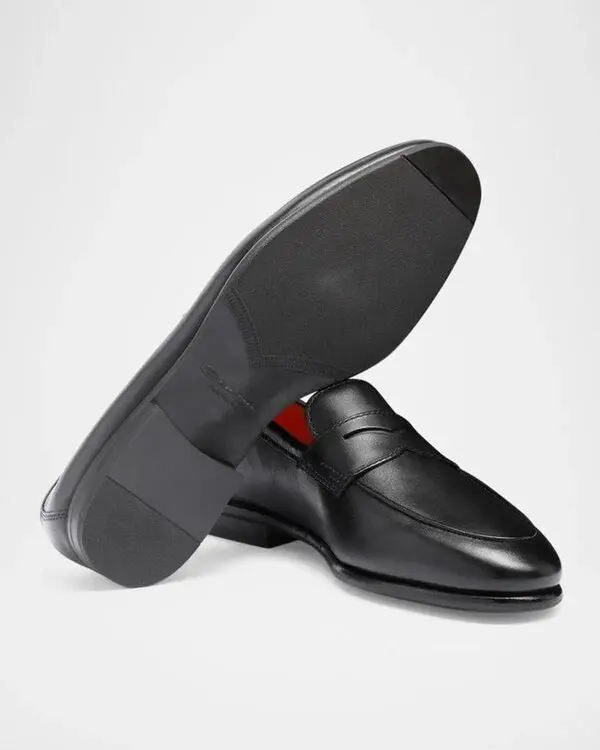 Santoni Apos;s Carlo Leather Penny Loafers
