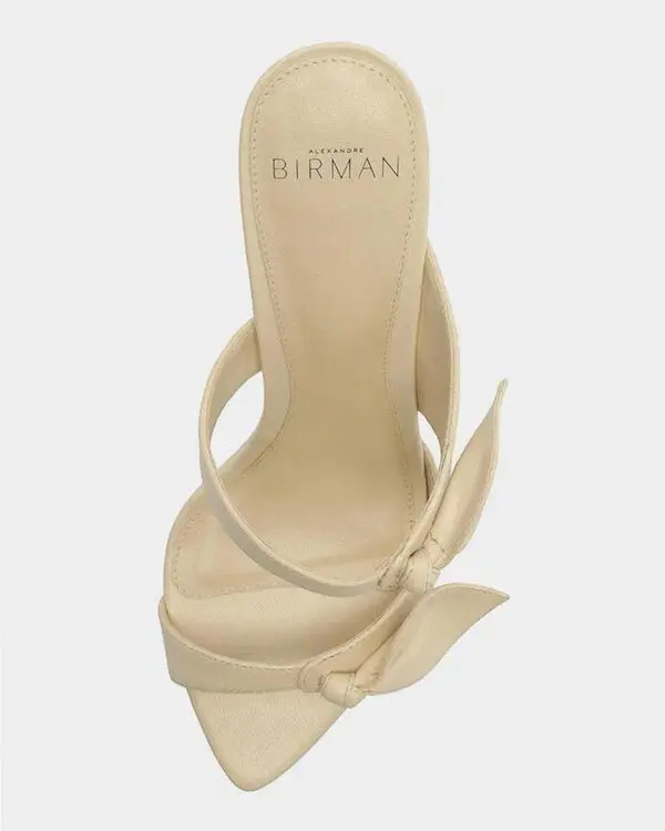 ALEXANDRE BIRMAN 85mm Magnolia Leather Mules