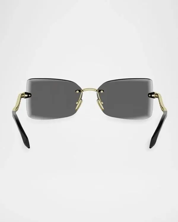 BVLGARI Serpenti 51mm Metal Rectangular Sunglasses - Sengld/smk