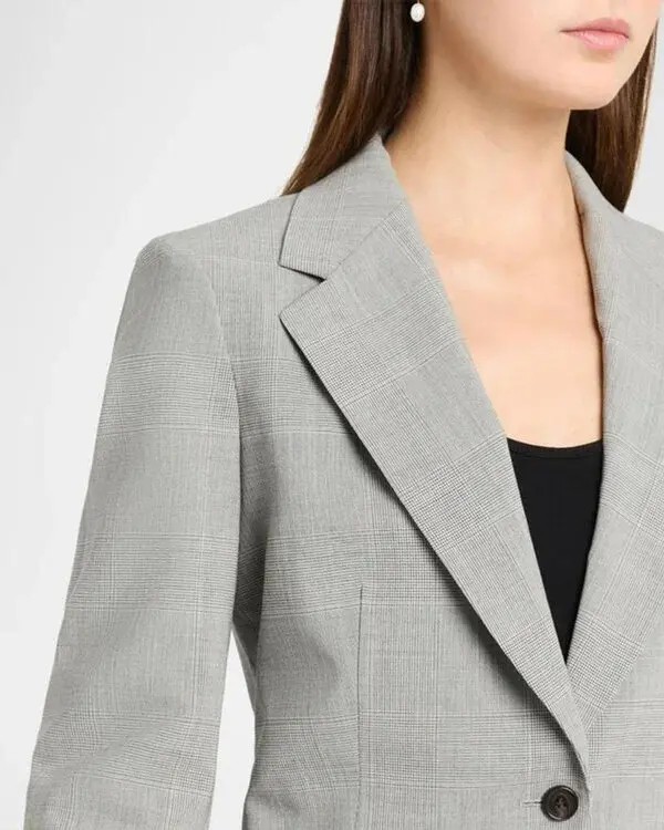 Theory Lynnia Stretch Wool Blazer - Grey Multi