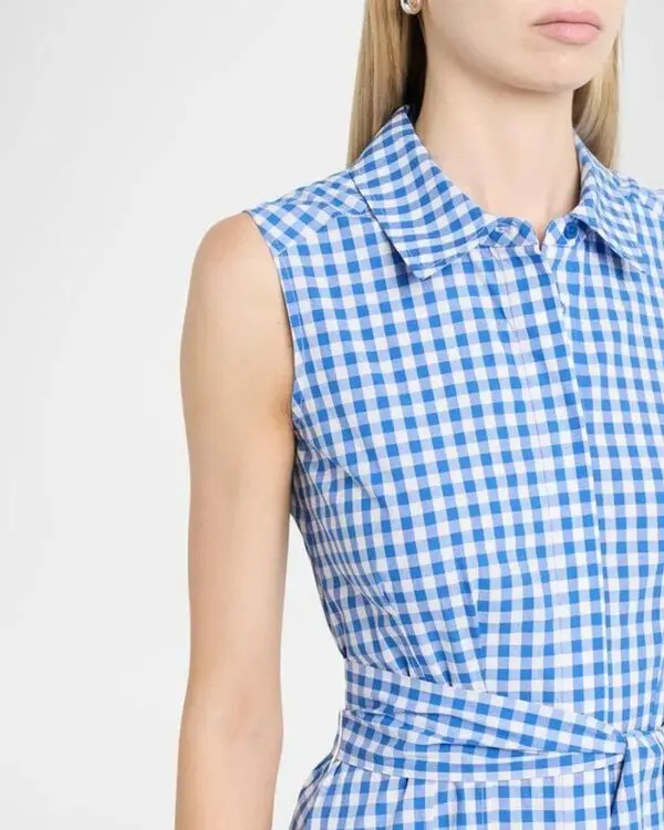 Simkhai Genny Gingham Belted Midi Shirtdress