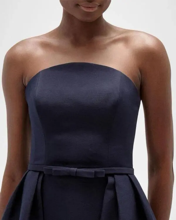 Amsale Strapless Flared Long Gown