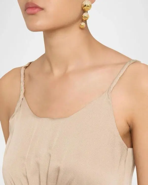 Emporio Armani Multi-slit Twill Crepe Midi Dress - Dune