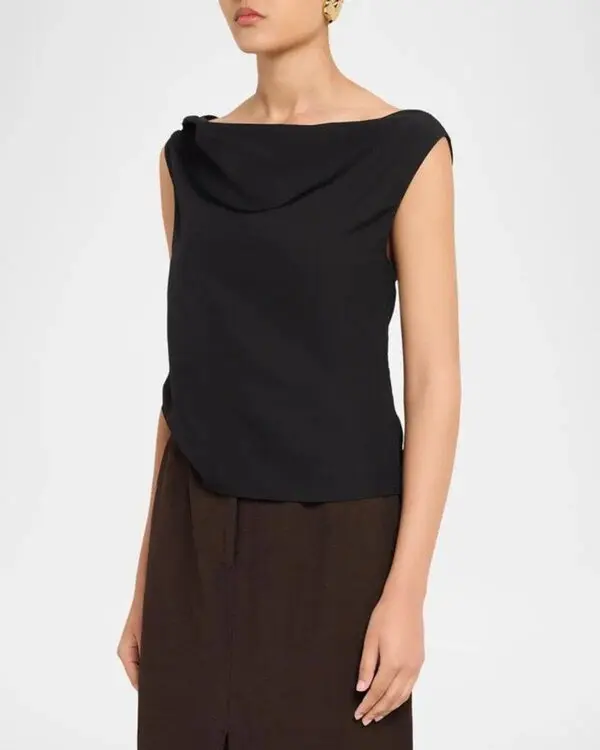 Co Sleeveless Draped-back Top